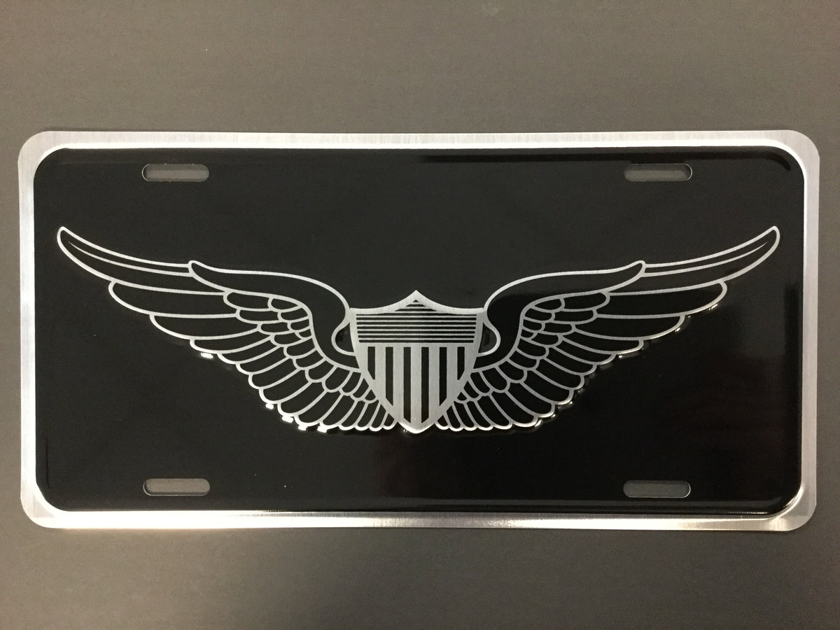 Basic Aviator Wing Embossed License Plate – Aviation Museum Gift Shop